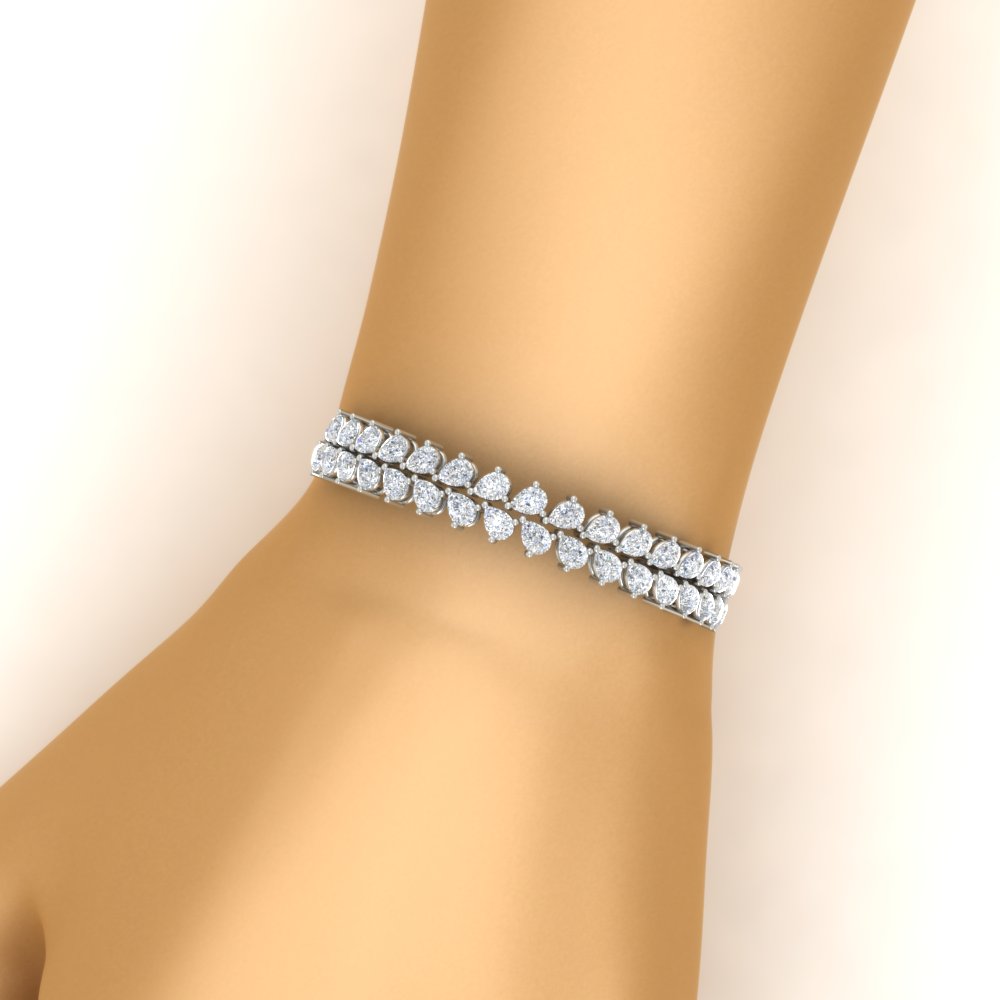 Shop Pear Shaped Petal Style Tennis Bracelet Online