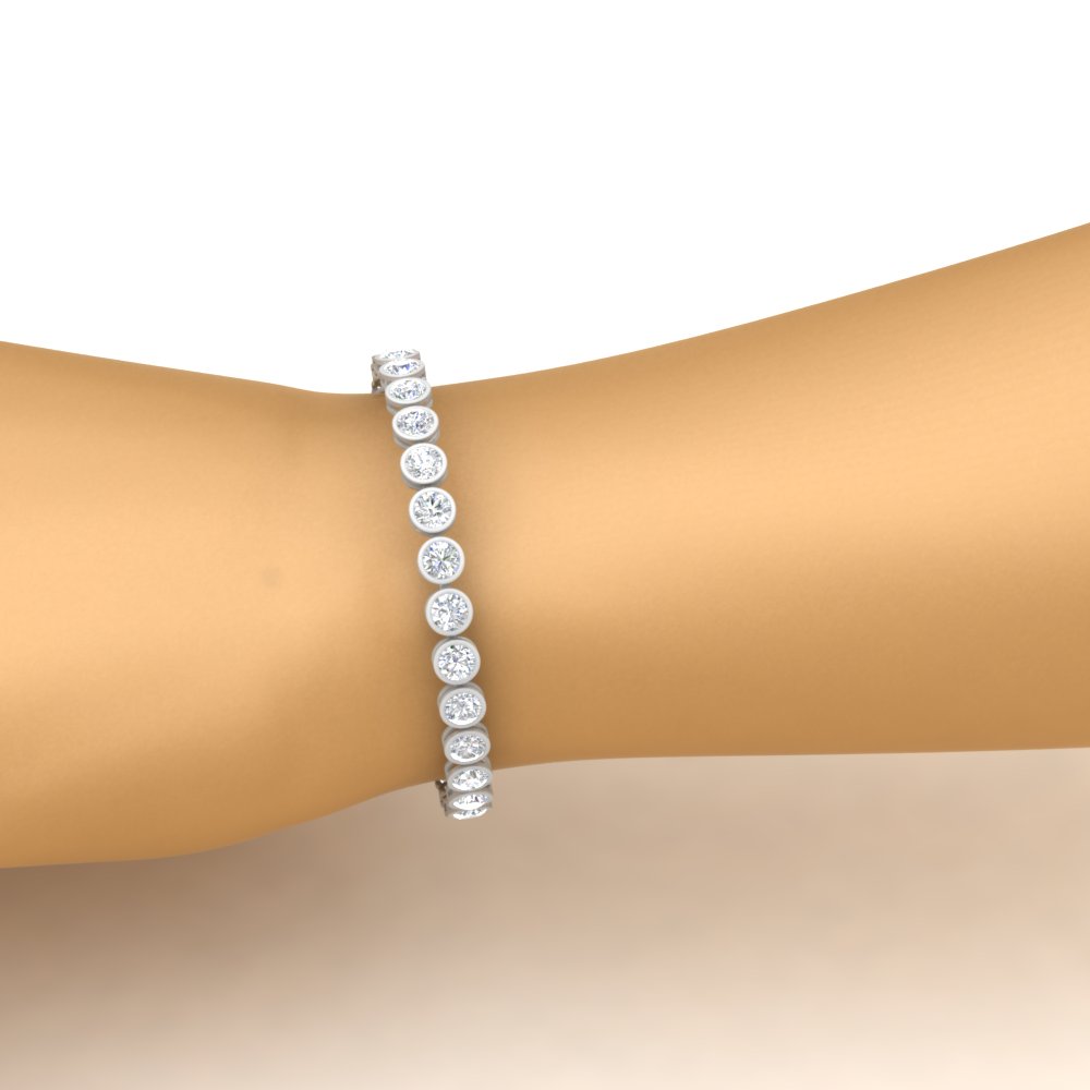 Diamond Bezel Set Tennis Bracelet 12 Carat