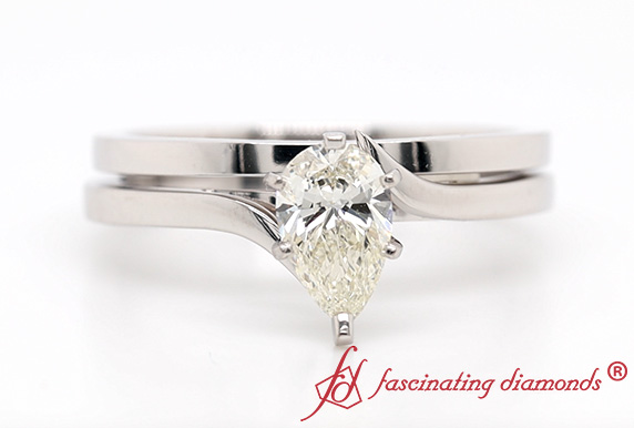 Simple Solitaire Diamond Wedding Ring Set In White Gold - Fascinating ...